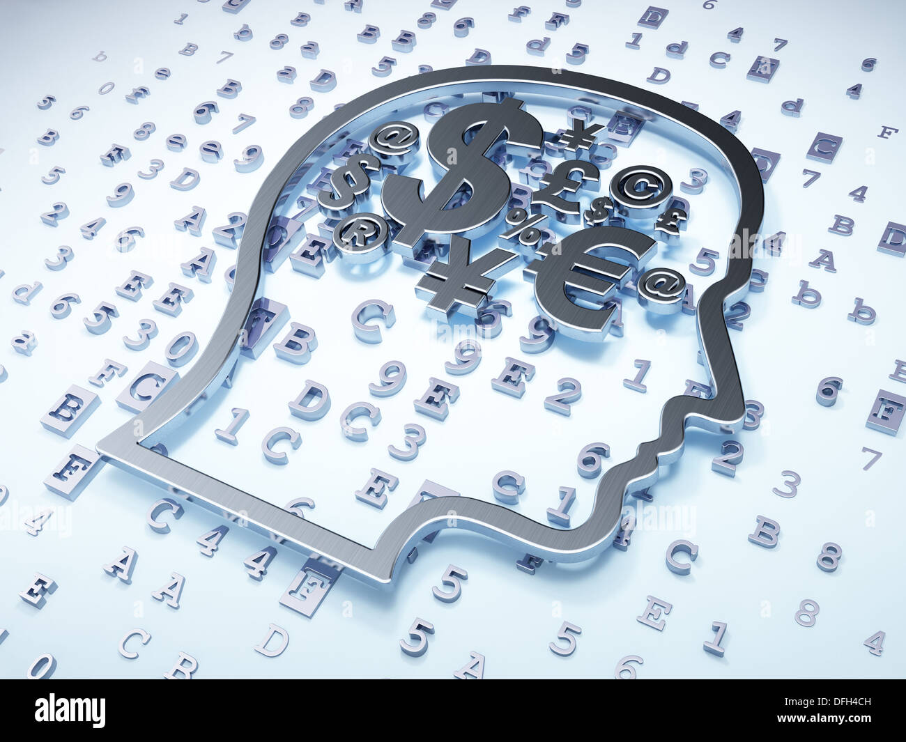 Education concept: Silver Finance Symbol on digital background Stock ...