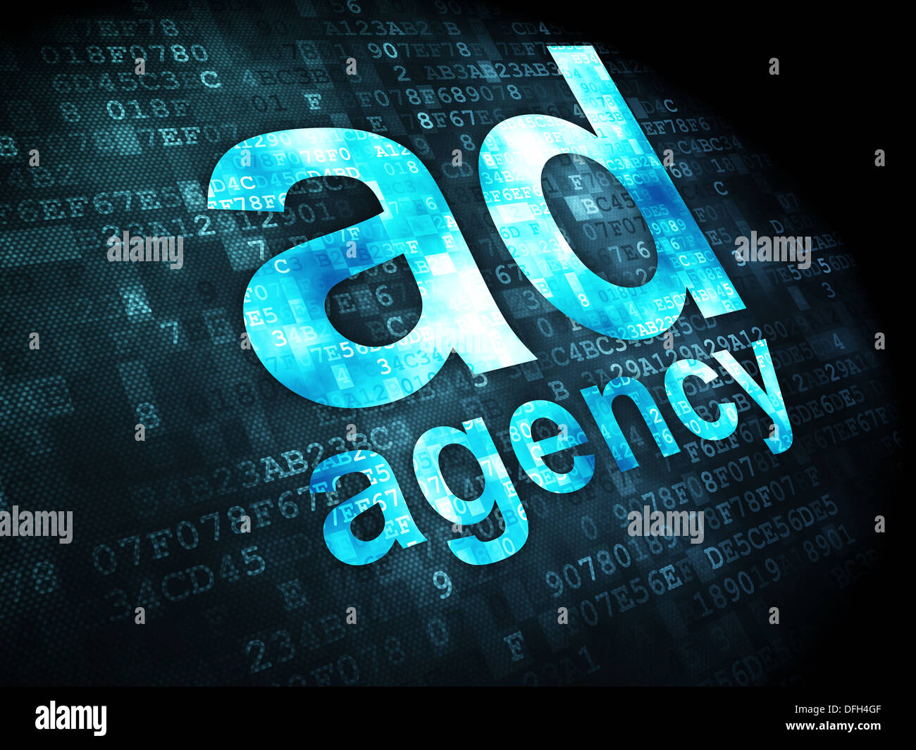 Advertising concept: Ad Agency on digital background Stock Photo - Alamy