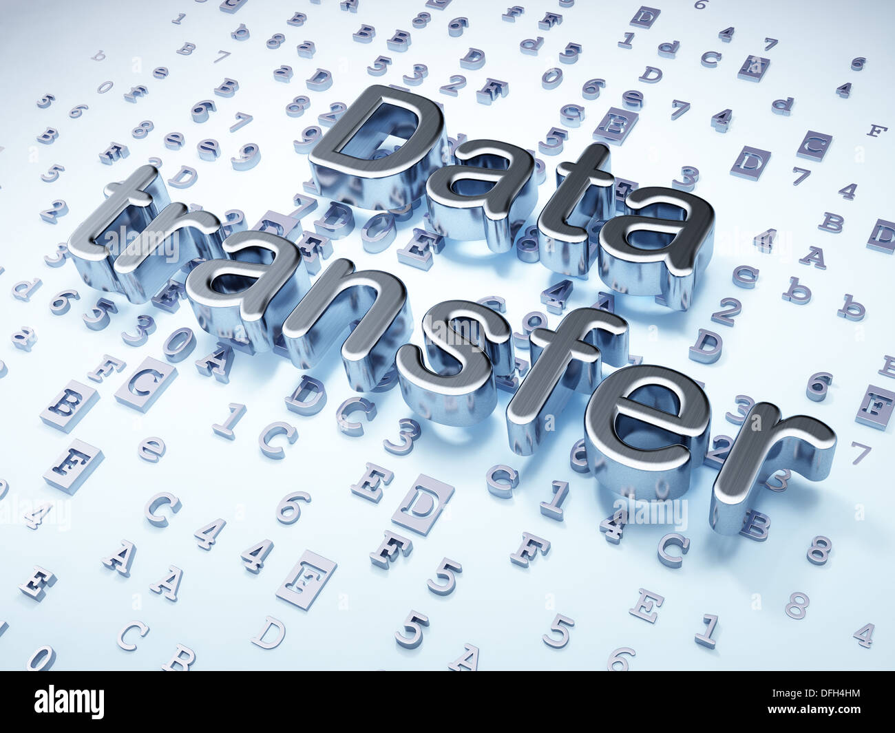 Information concept: Silver Data Transfer on digital background Stock ...