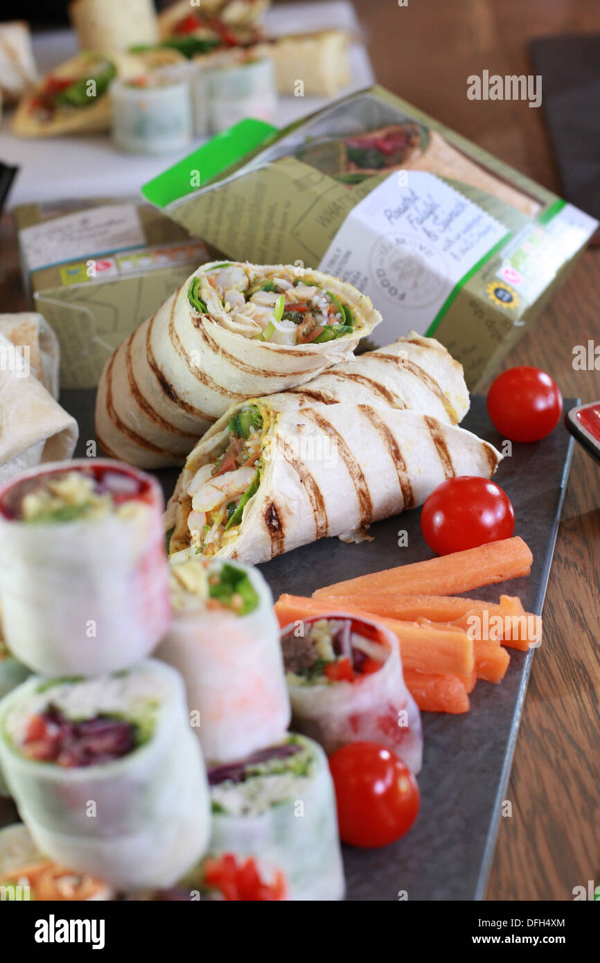 healthy food laid out on a table Stock Photo - Alamy
