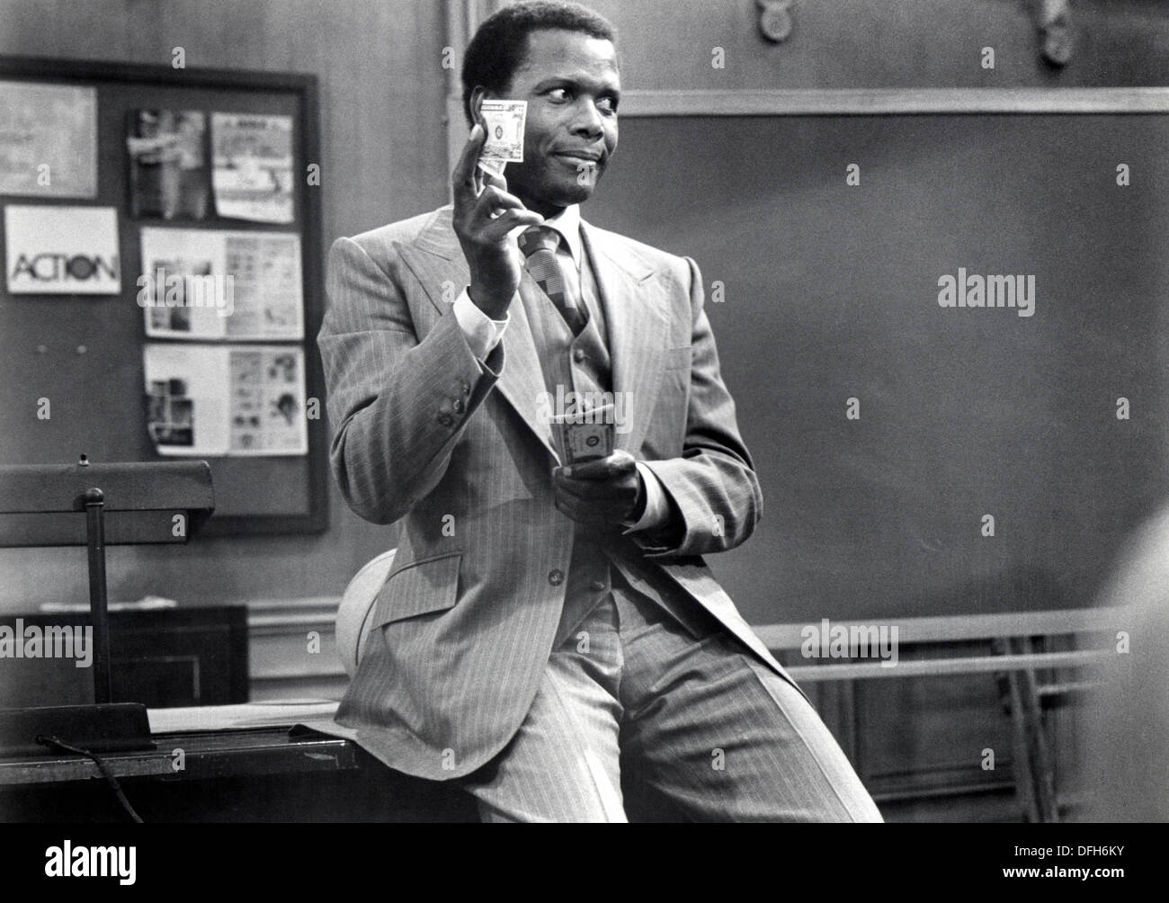 Sidney Poitier on-set of the Film, A Piece of the Action, 1977 Stock ...