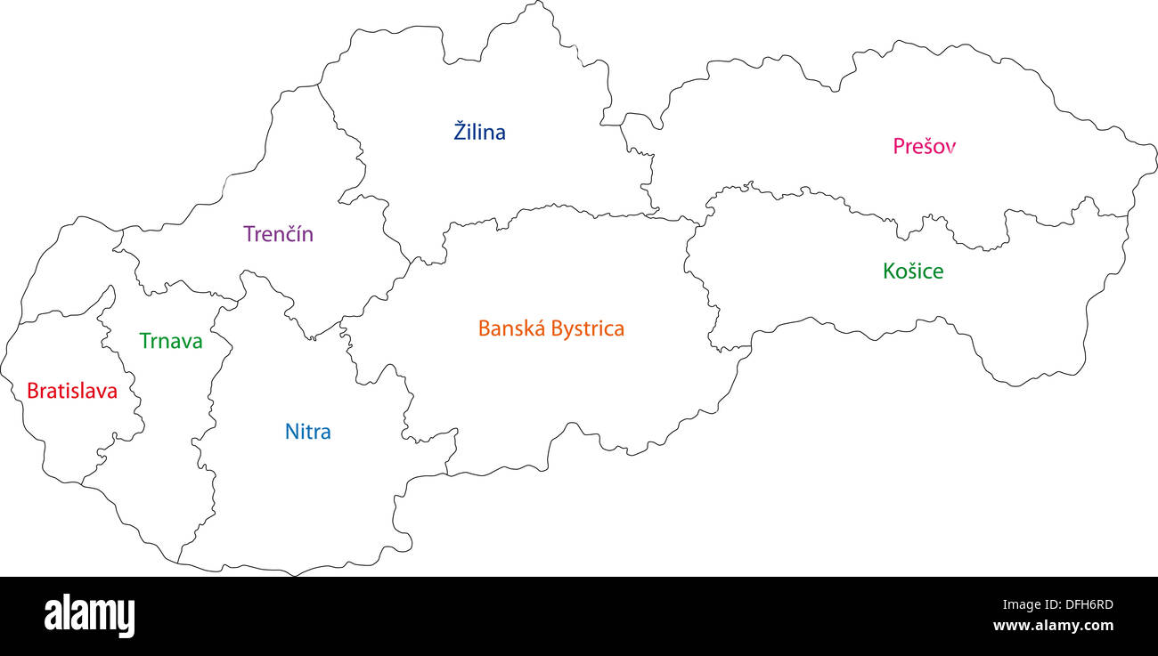 Outline Slovakia map Stock Photo - Alamy