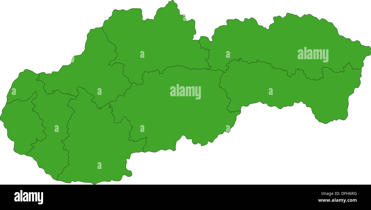 Green Slovakia map Stock Photo - Alamy