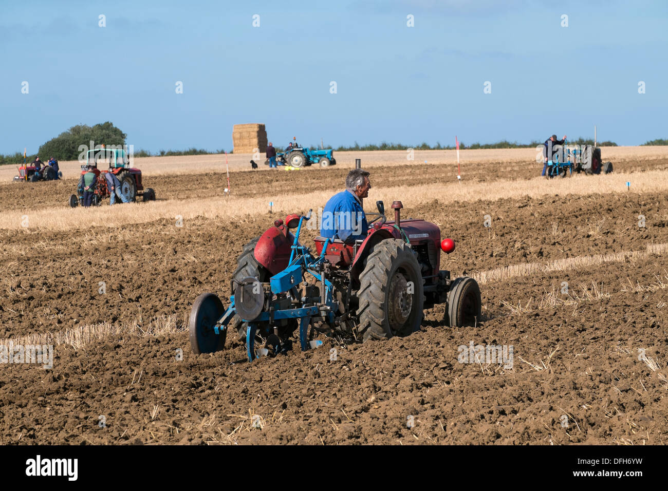 Vintage tractors ploughing hi-res stock photography and images - Alamy