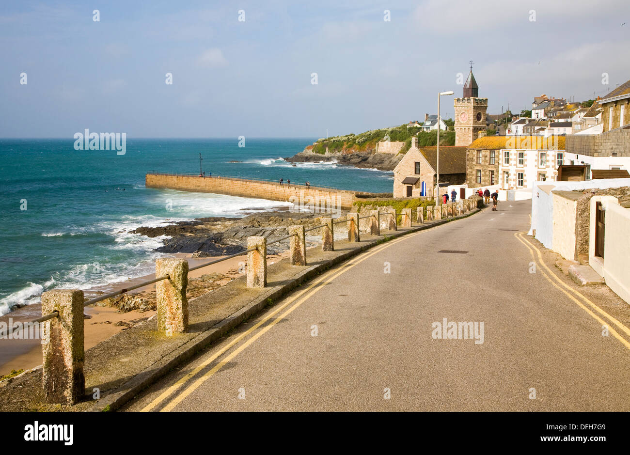 Port and small seaside resort of Porthleven, Cornwall, England Stock ...