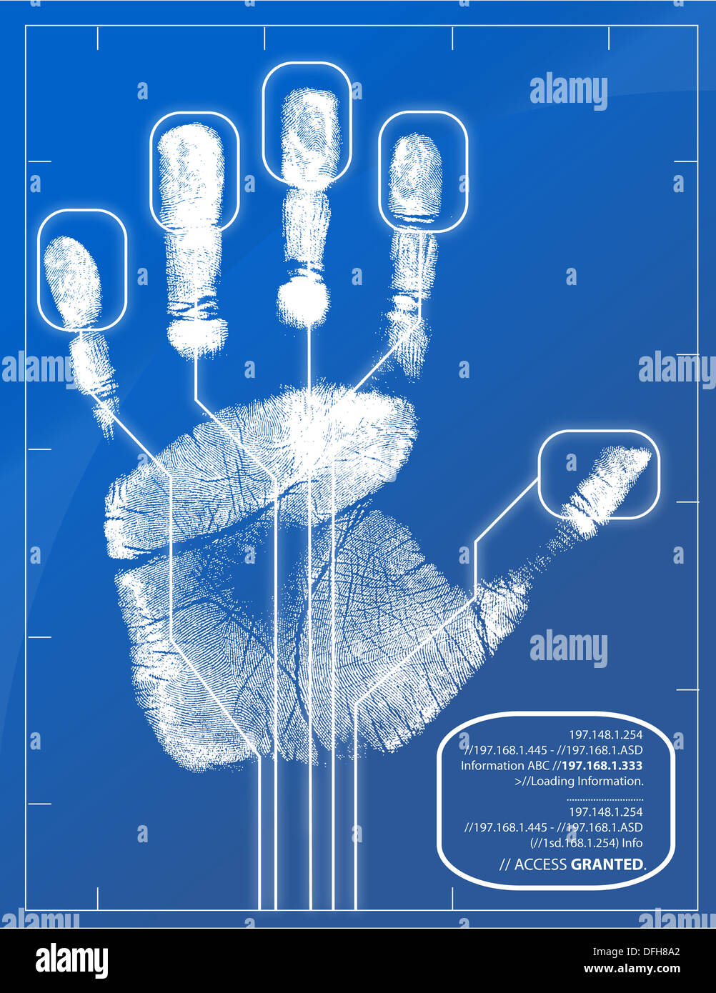 Hand being scanned before access is granted Stock Photo - Alamy