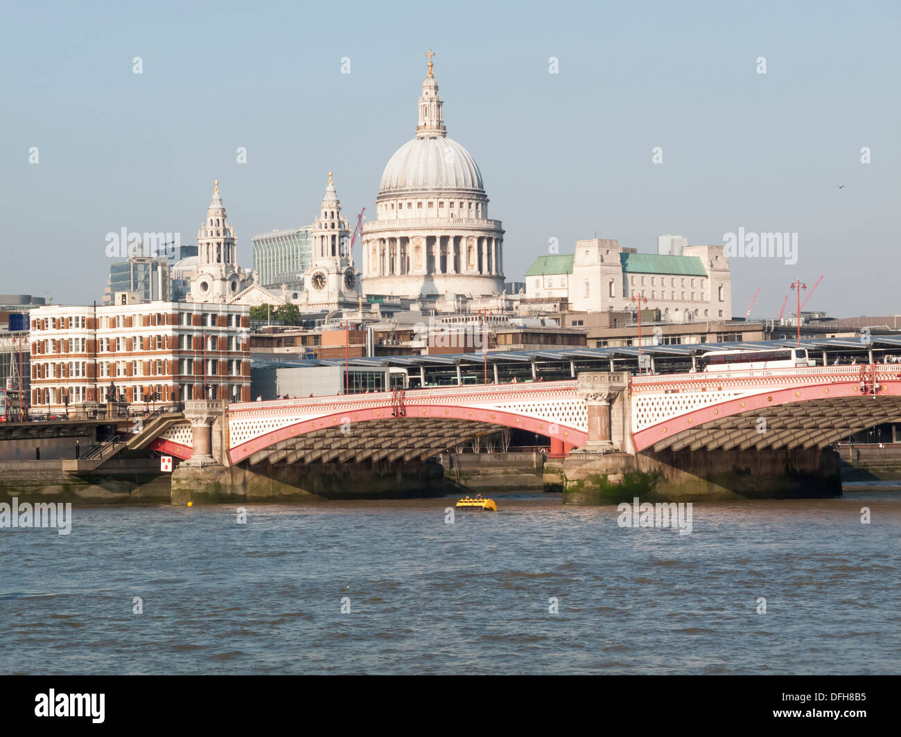Blackfriars Bridge across the River Thames, in the City of London, UK ...