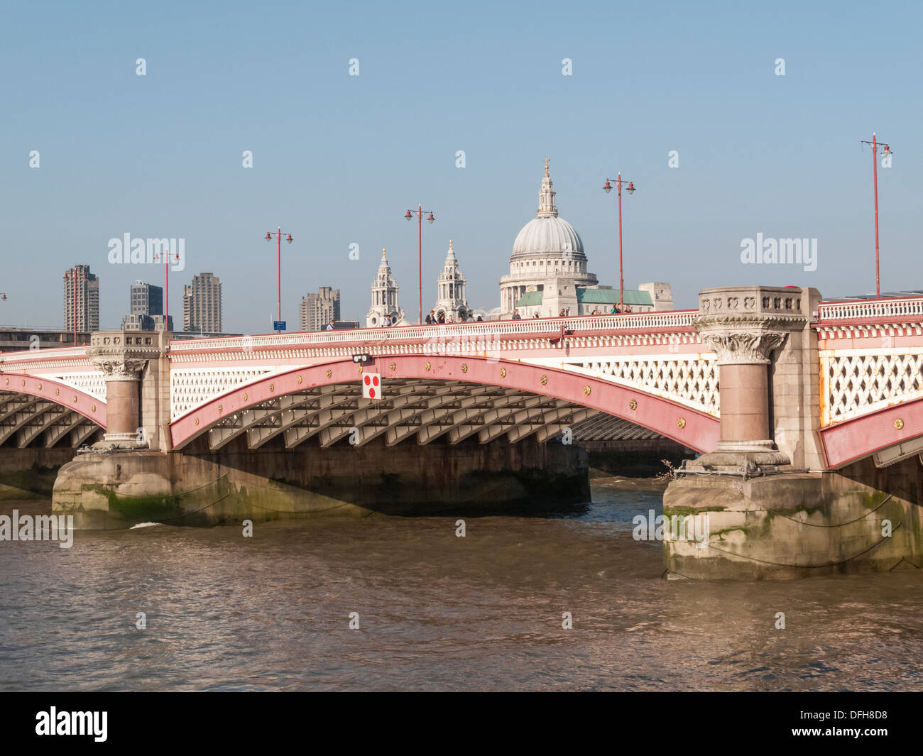 Blackfriars Bridge across the River Thames, in the City of London, UK ...