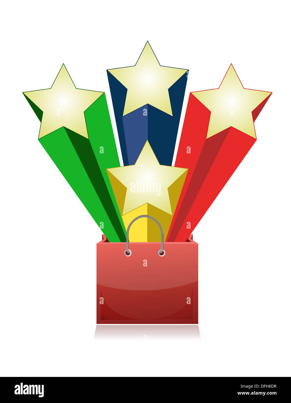 Shopping bag star line Cut Out Stock Images & Pictures - Alamy