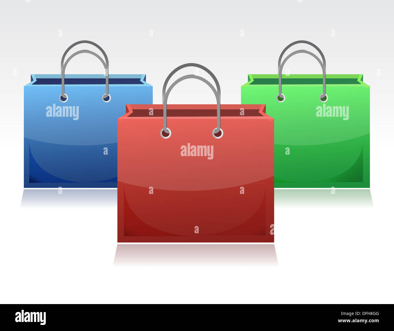 Shopping bags collection on white background Stock Photo - Alamy