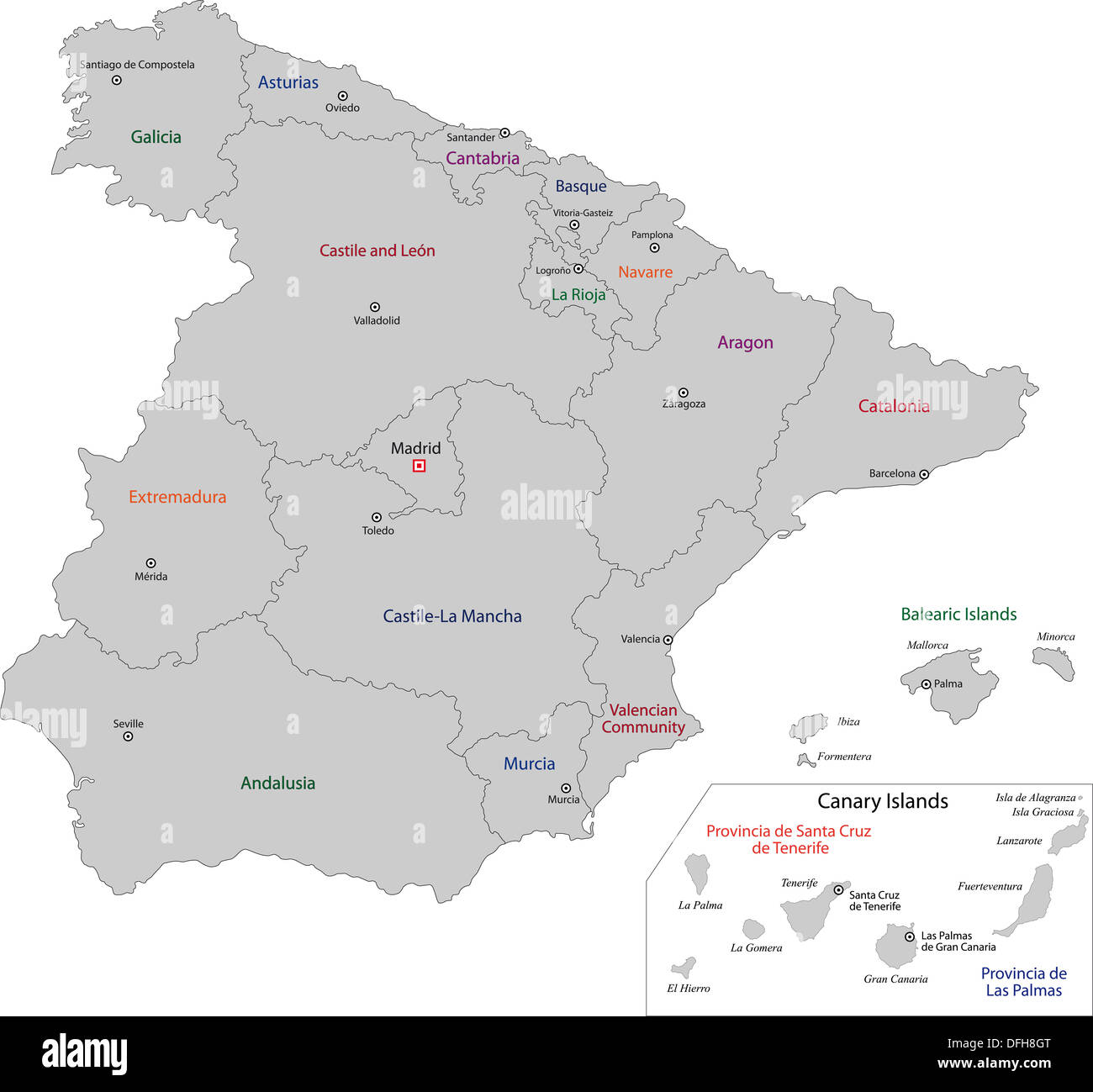 Iberian map Cut Out Stock Images & Pictures - Alamy