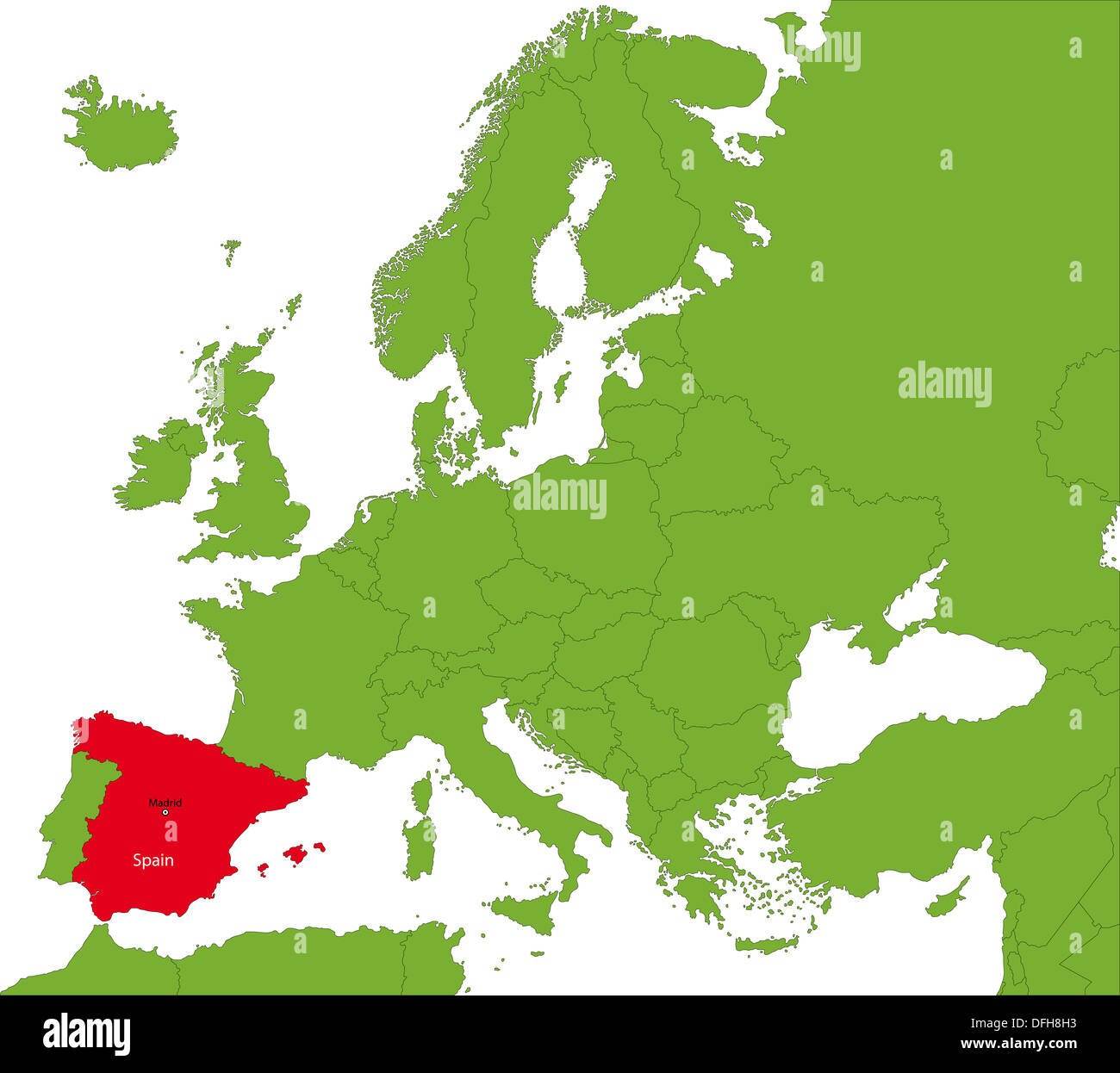 Spain administrative map hi-res stock photography and images - Alamy