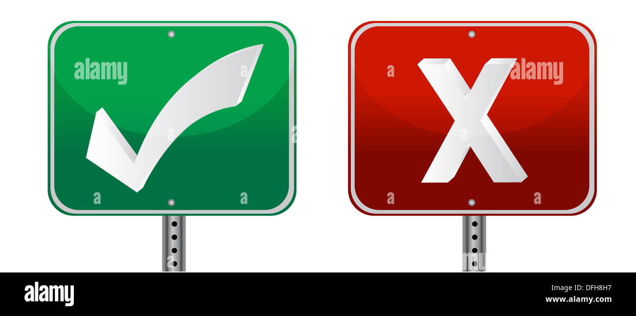 check and x mark signs illustration Stock Photo - Alamy