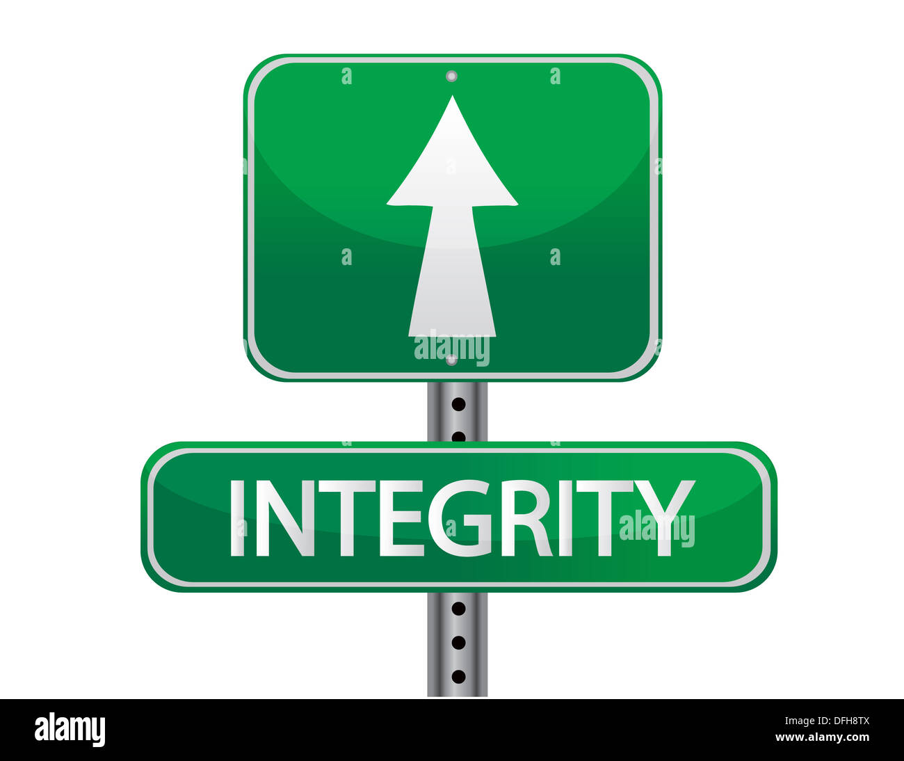 Integrity road sign isolated on a white background Stock Photo - Alamy