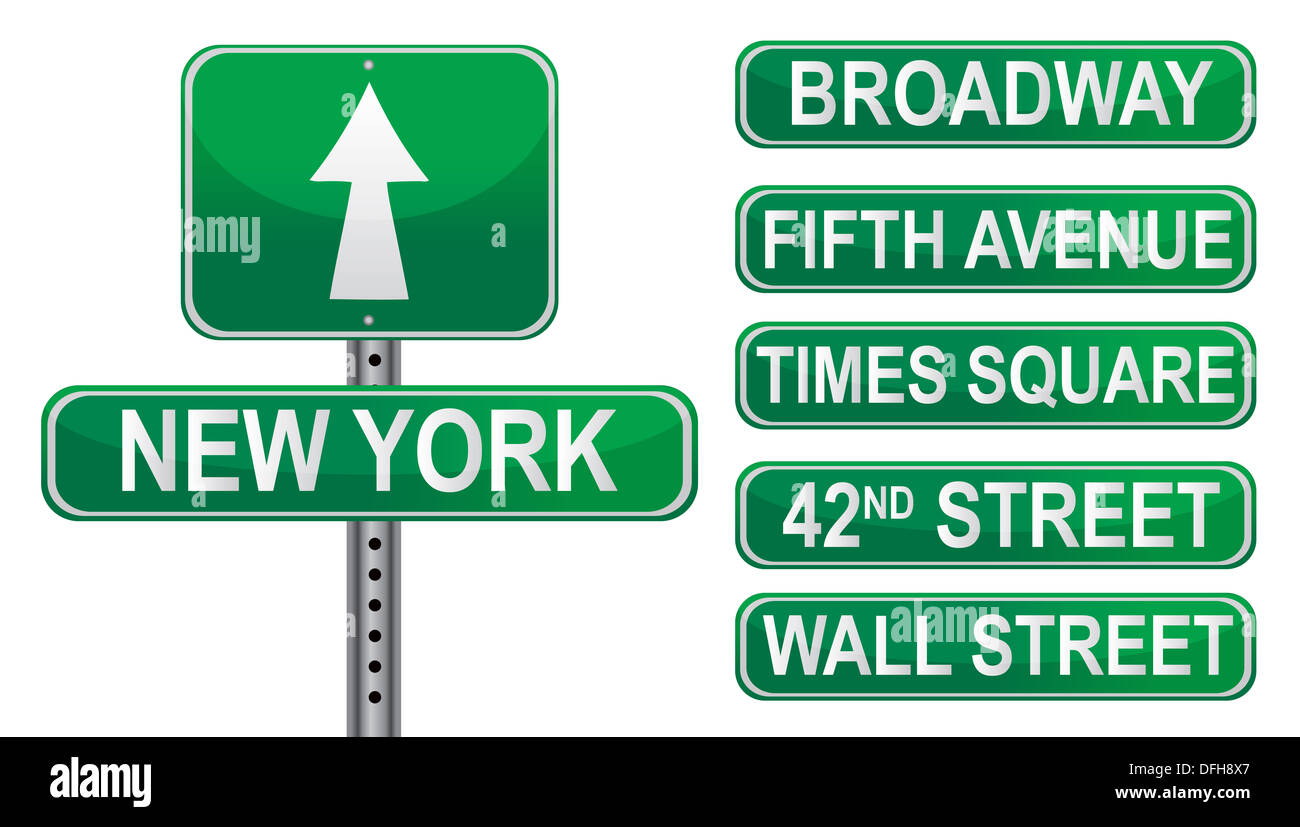 New York Street signs. Vector File available Stock Photo - Alamy