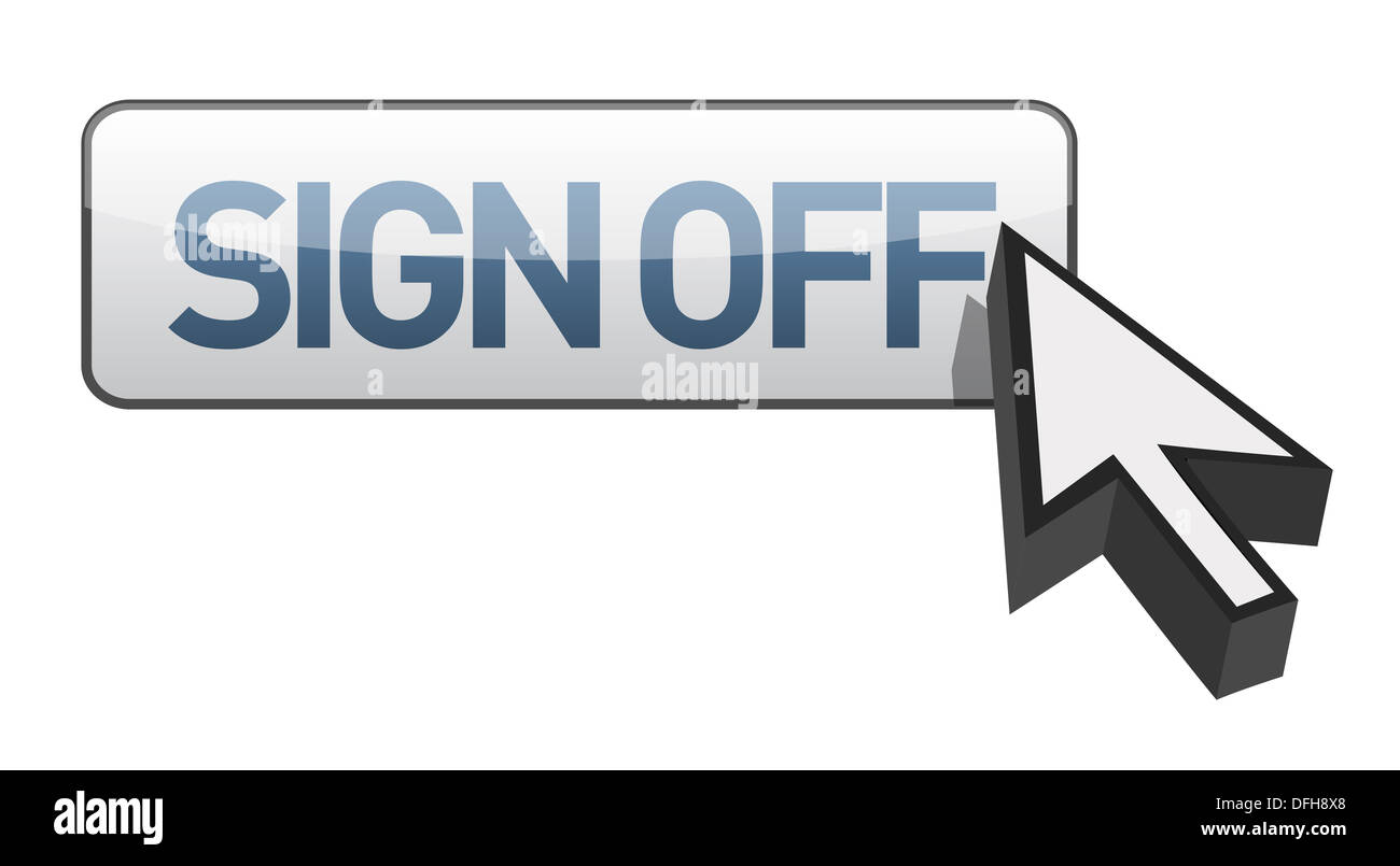 sign off button illustration design Stock Photo - Alamy