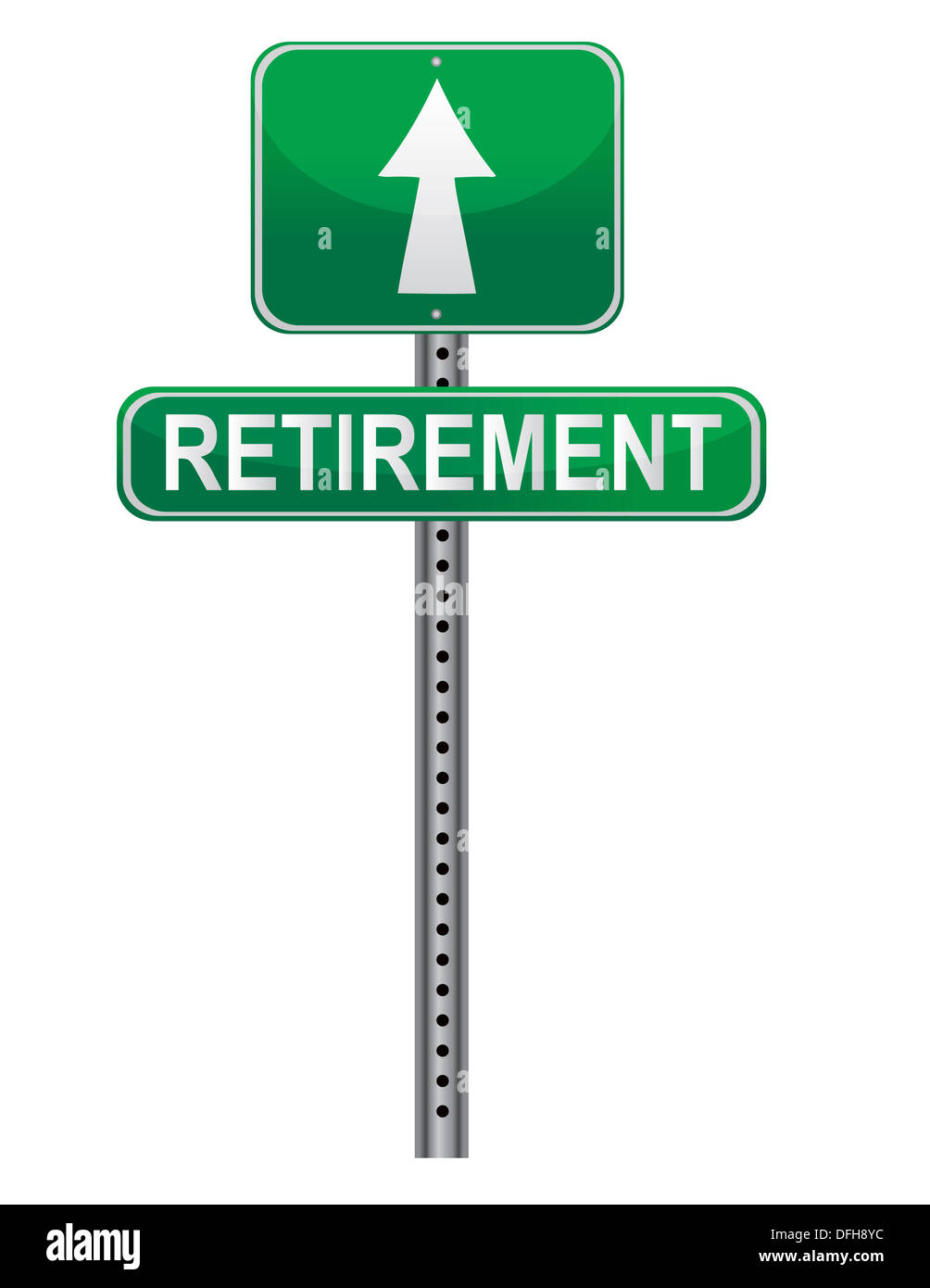 Street post sign pointing the Retirement. Vector file available ...
