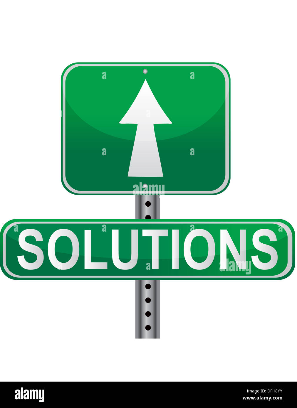 Green solutions street sign isolated over a white background vector ...