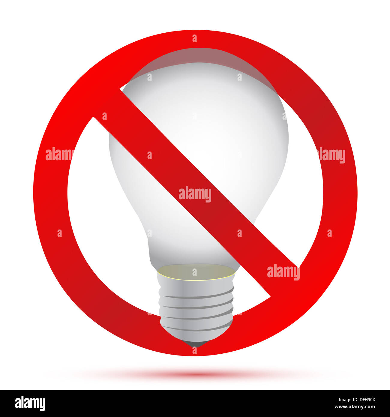The sign forbids use of old lamps Stock Photo - Alamy