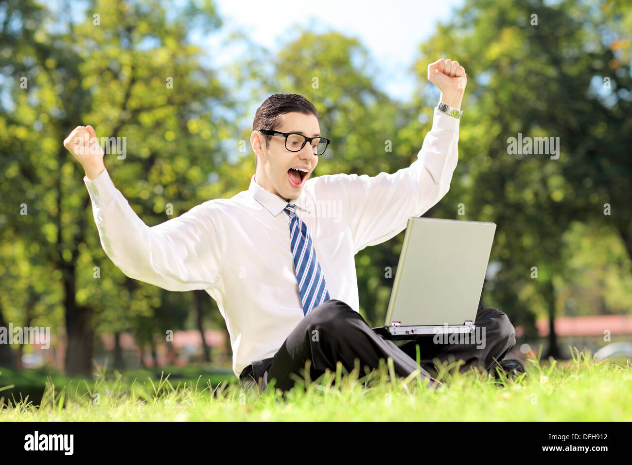 Happy man park hi-res stock photography and images - Alamy