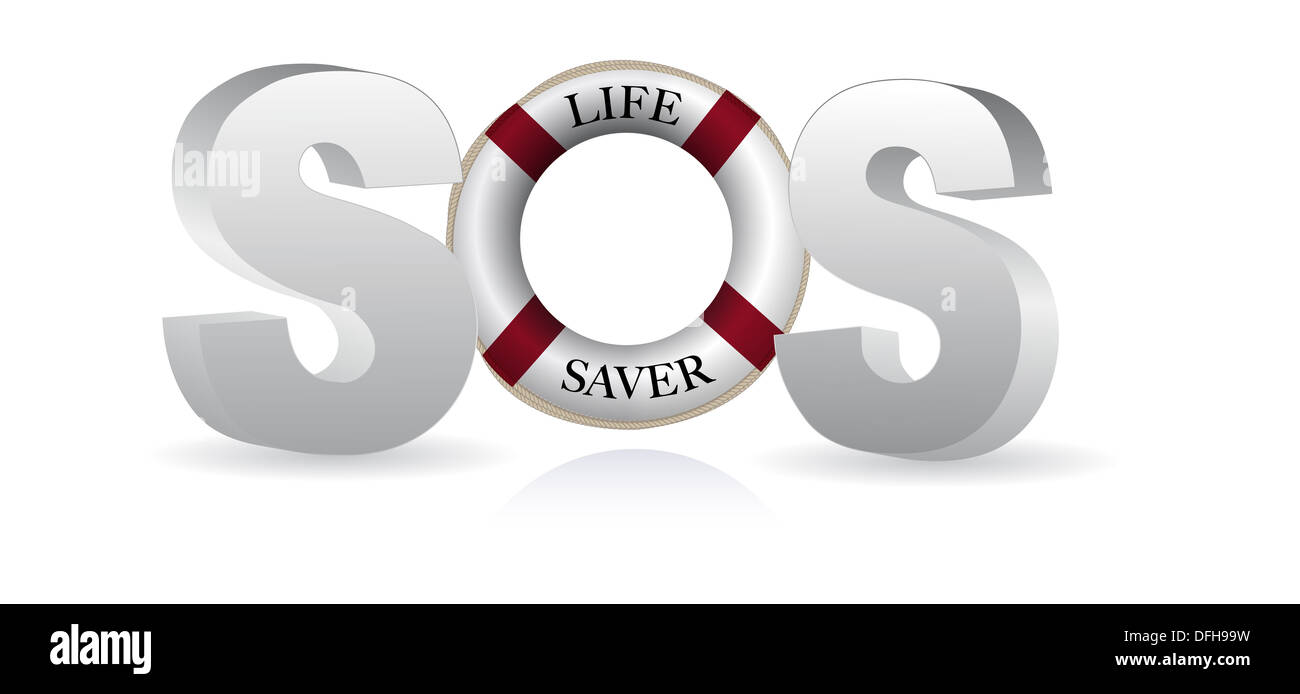 SOS Life Saver Stock Photo - Alamy