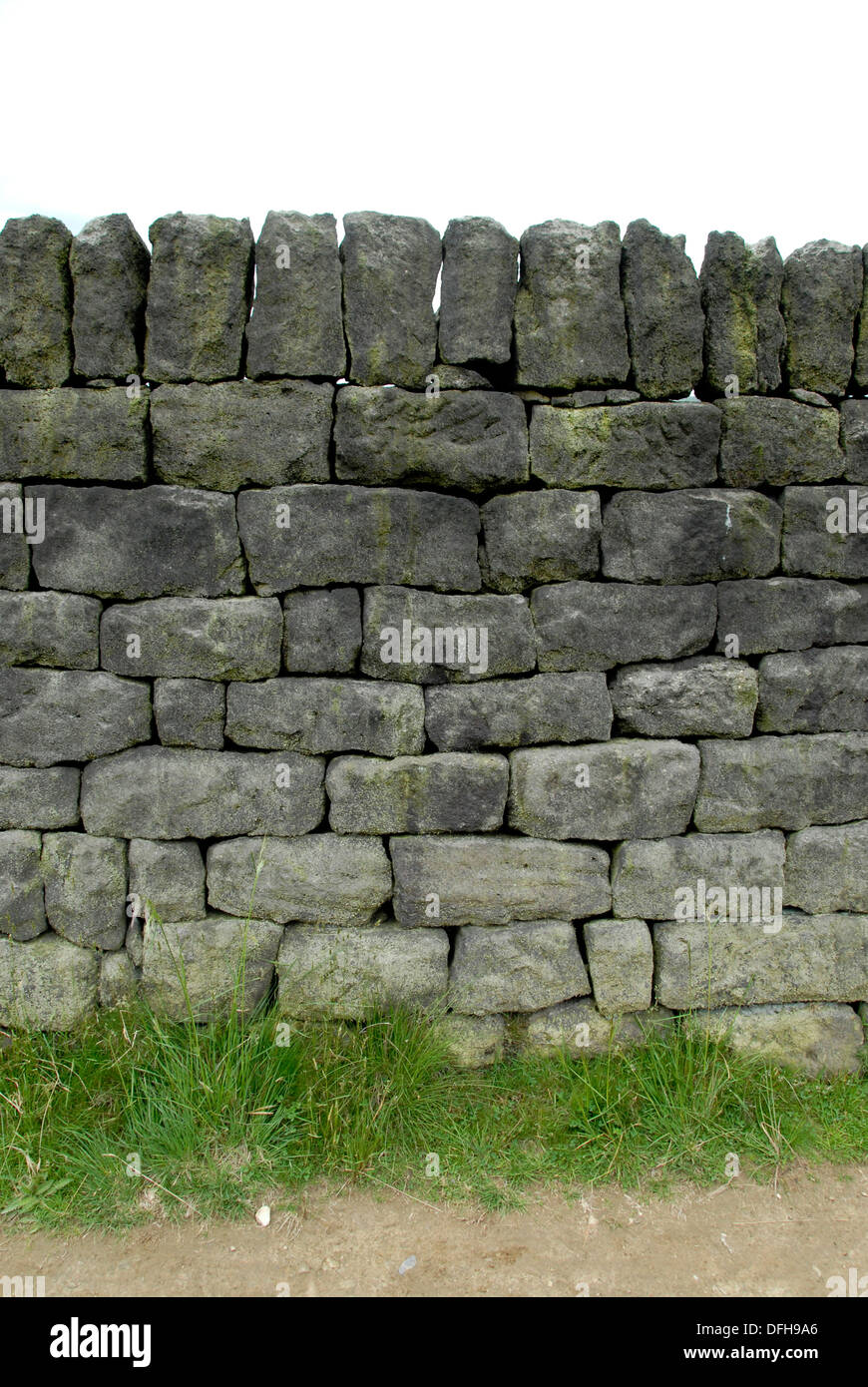 Dry Stone wall dividing fields on Pennine Way in Yorkshire UK Stock ...