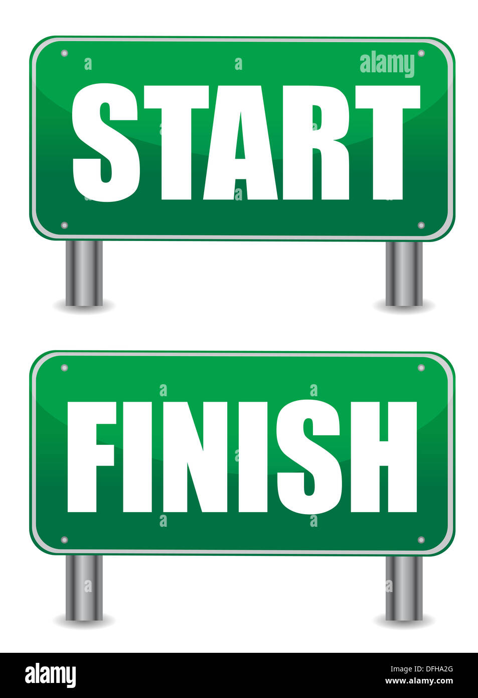start finish illustration banners design Stock Photo - Alamy