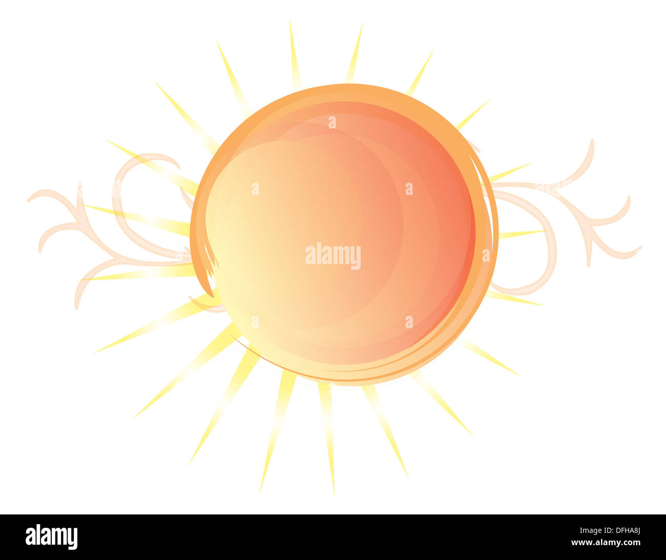 Stylish sun design isolated over a white background Stock Photo - Alamy