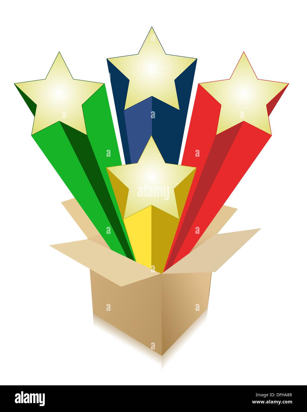 Box full of surprises illustration Stock Photo - Alamy