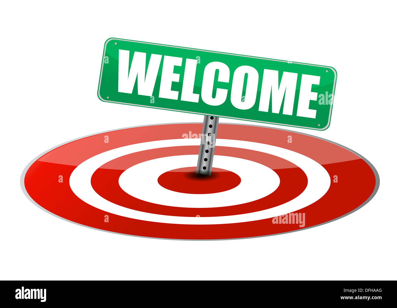 target sign leading to a welcome sign Stock Photo - Alamy