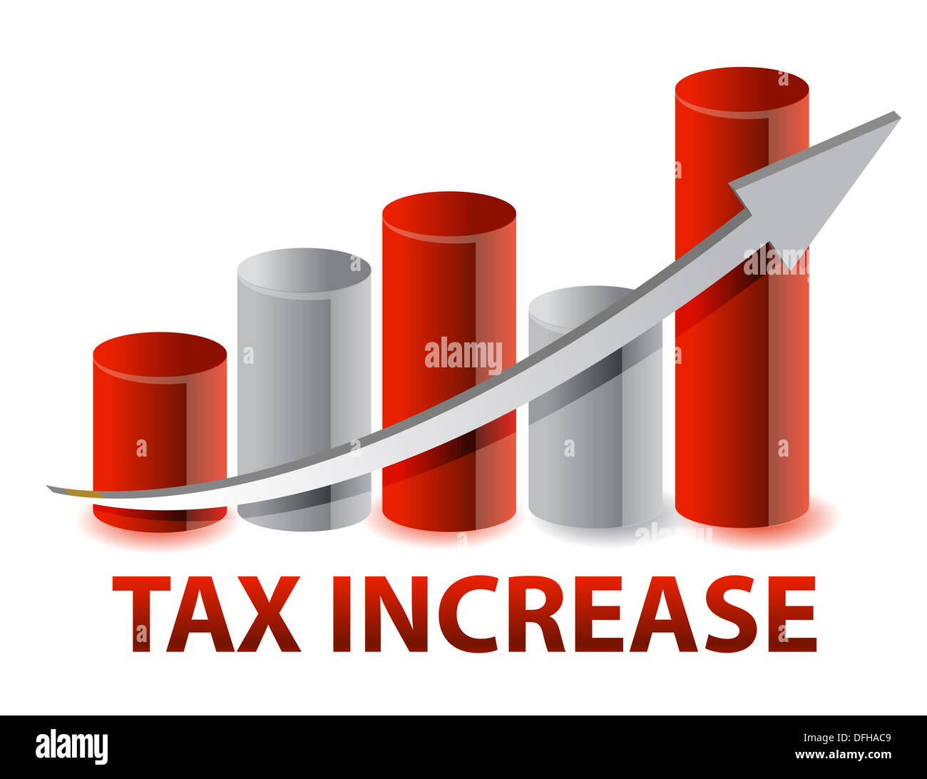 Tax Increase graph illustration design on white background Stock Photo ...