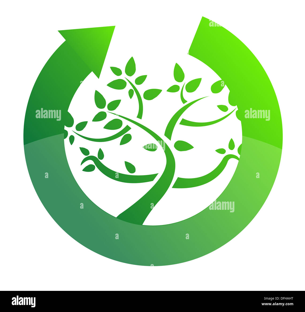 tree cycle recycle concept illustration design on white Stock Photo - Alamy