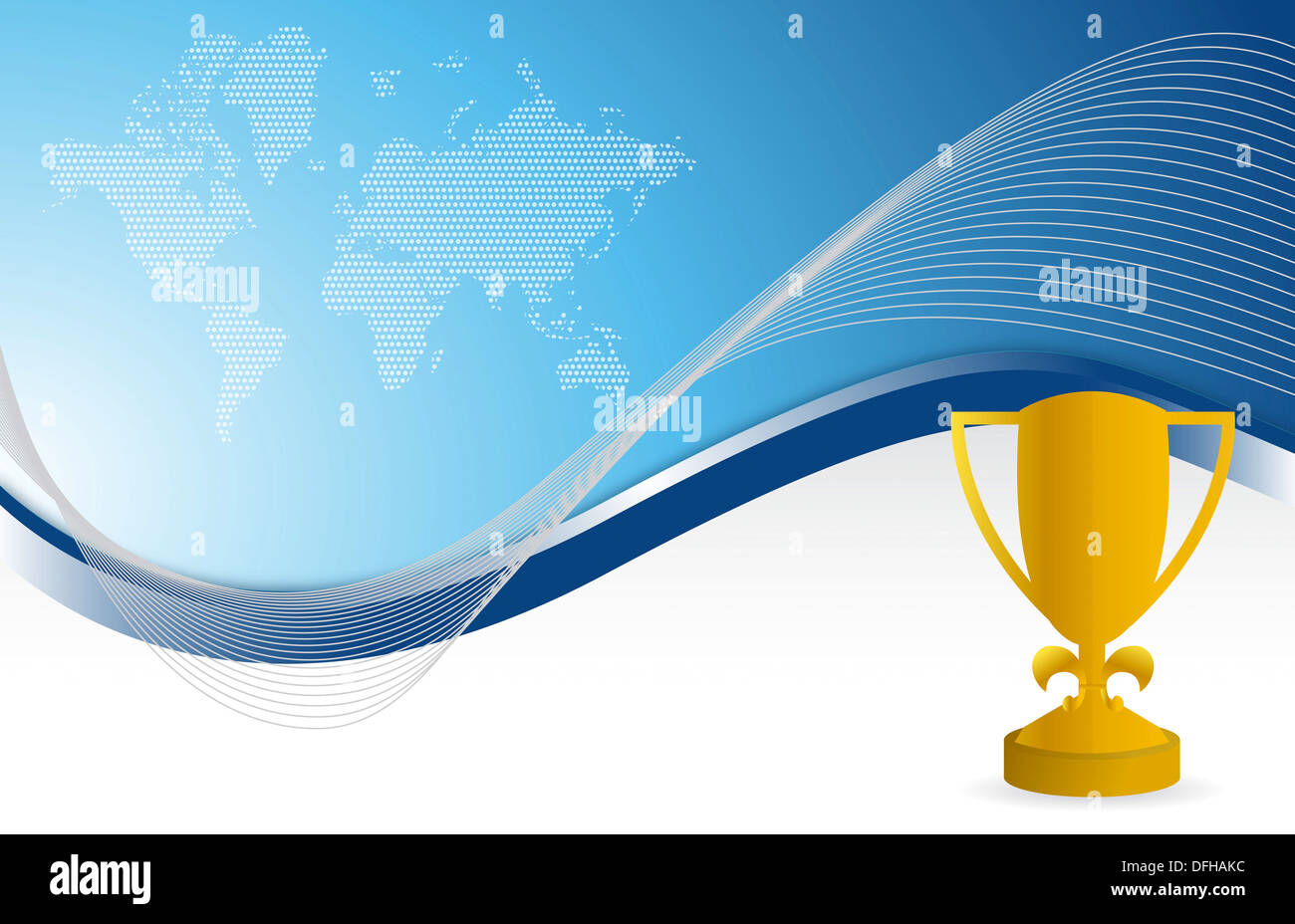blue background and gold trophy illustration design Stock Photo - Alamy
