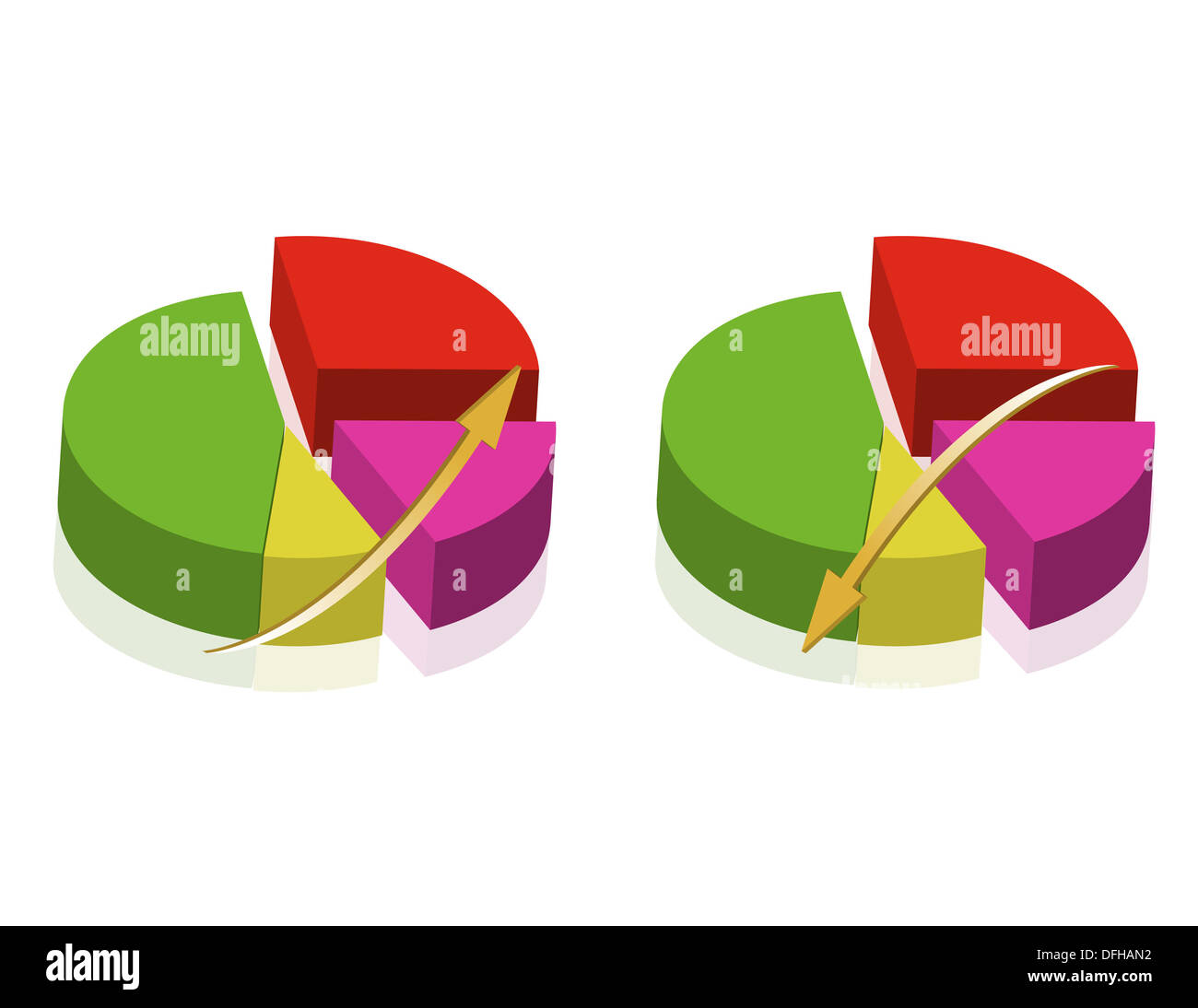 Colorful Pie charts templates isolated over a white background Stock ...