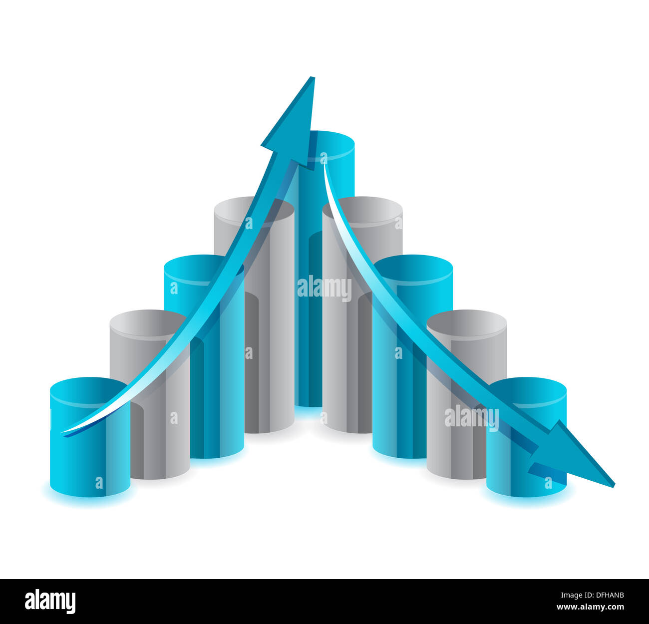 Up and down financial chart illustration design Stock Photo - Alamy