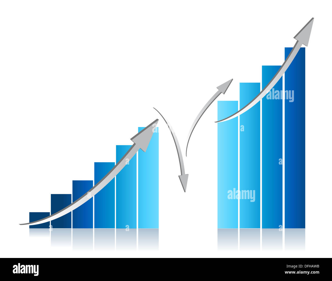 blue business graph illustration design on white Stock Photo - Alamy