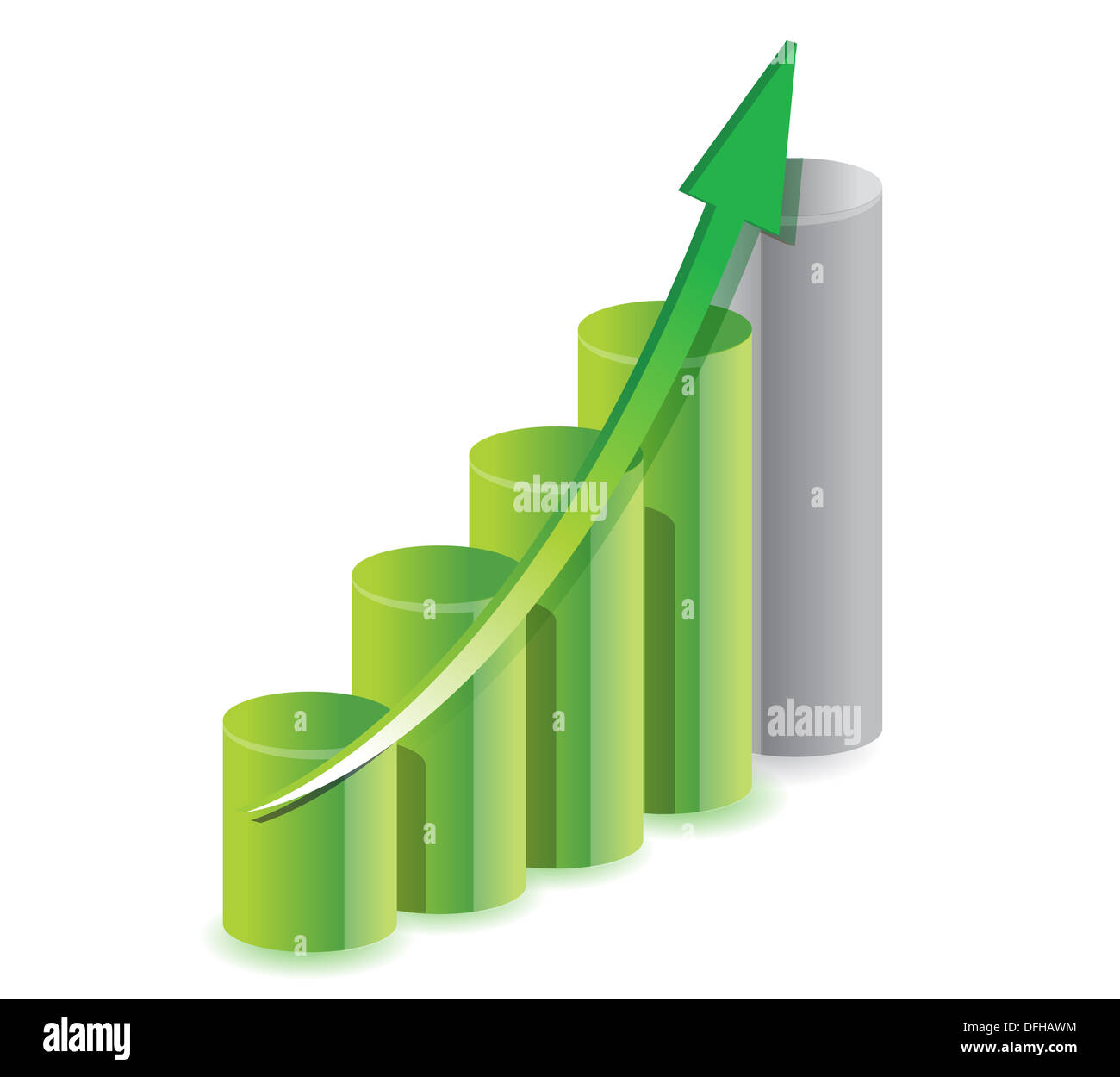 Green business graph illustration over white Stock Photo - Alamy