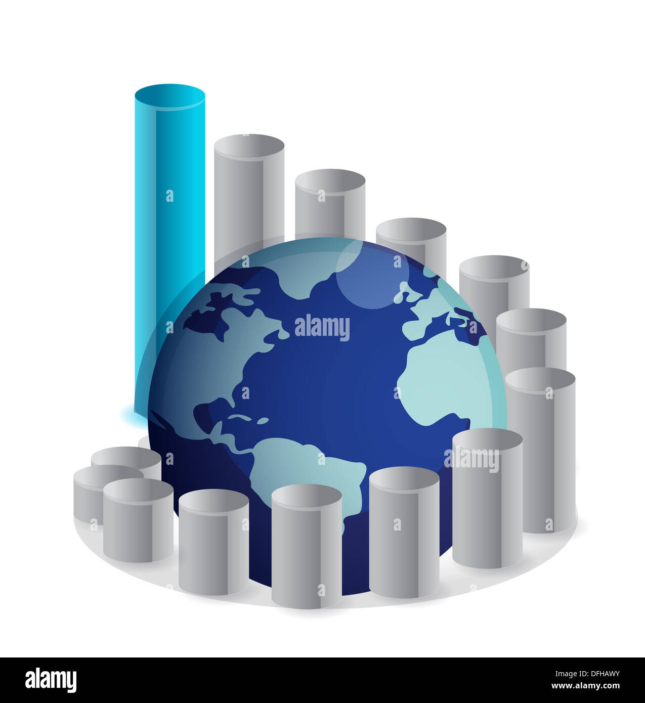 upward globe chart illustration design Stock Photo - Alamy