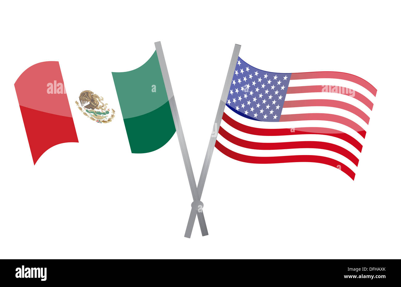 American and Mexican alliance and friendship illustration Stock Photo ...