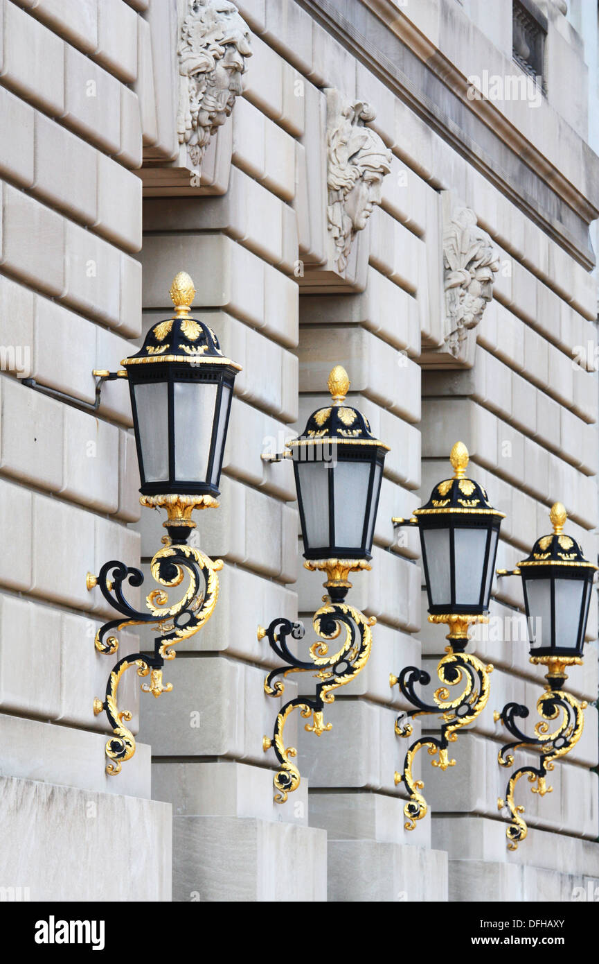 Ornate lamp posts on stone buildings in Washington, USA Stock Photo - Alamy