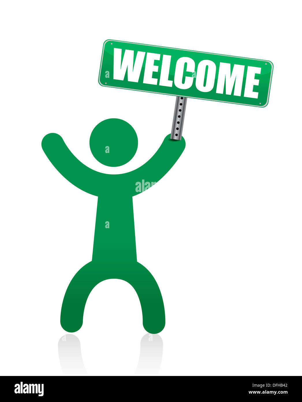 human icon with welcome sign illustration Stock Photo - Alamy