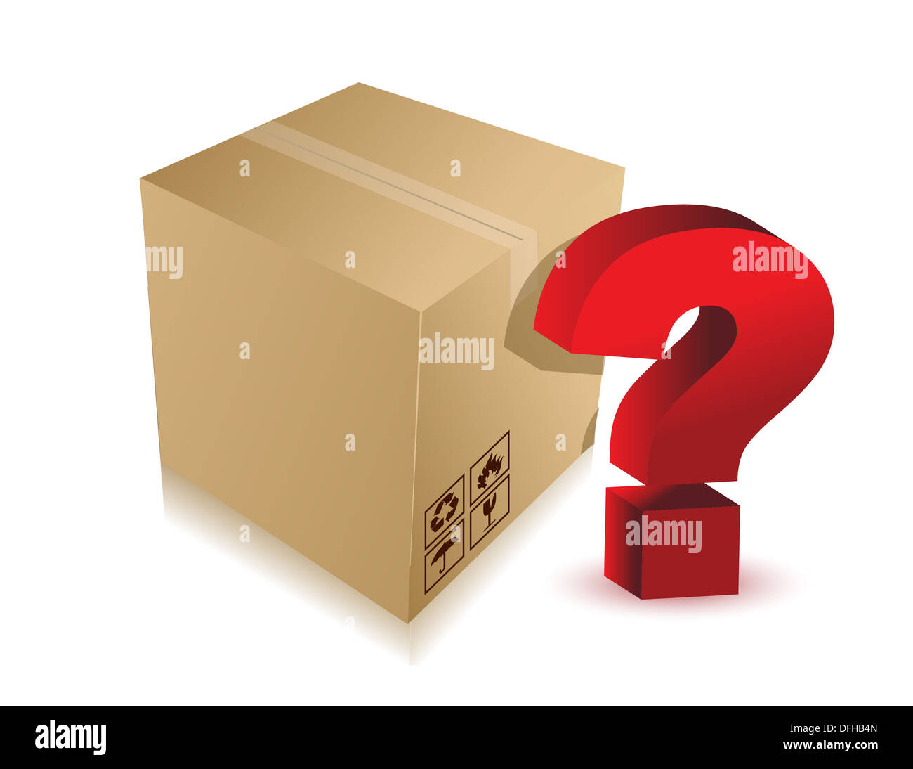 unknown content box with question mark Stock Photo - Alamy
