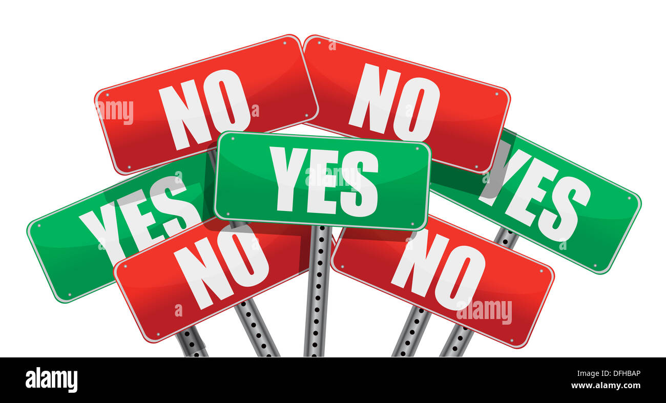 yes and no signs illustration design Stock Photo - Alamy