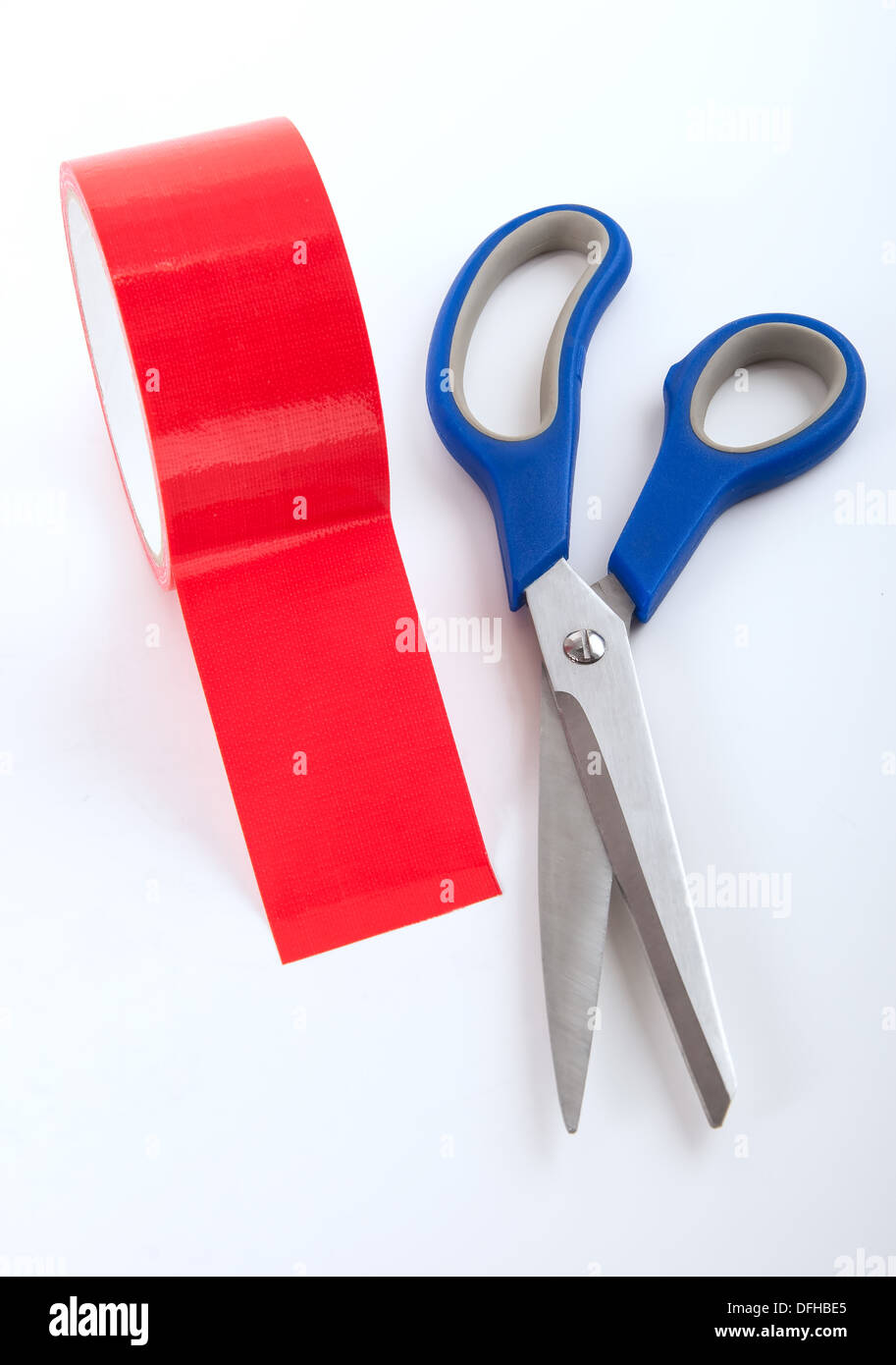Symbol of cutting red tape of legal matters Stock Photo - Alamy
