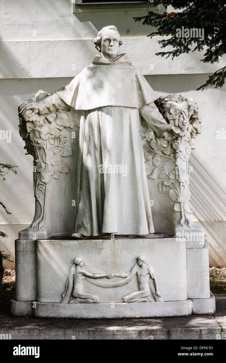Gregor Mendel statue at the Abbey of st Thomas, Brno, Moravia, Czech ...