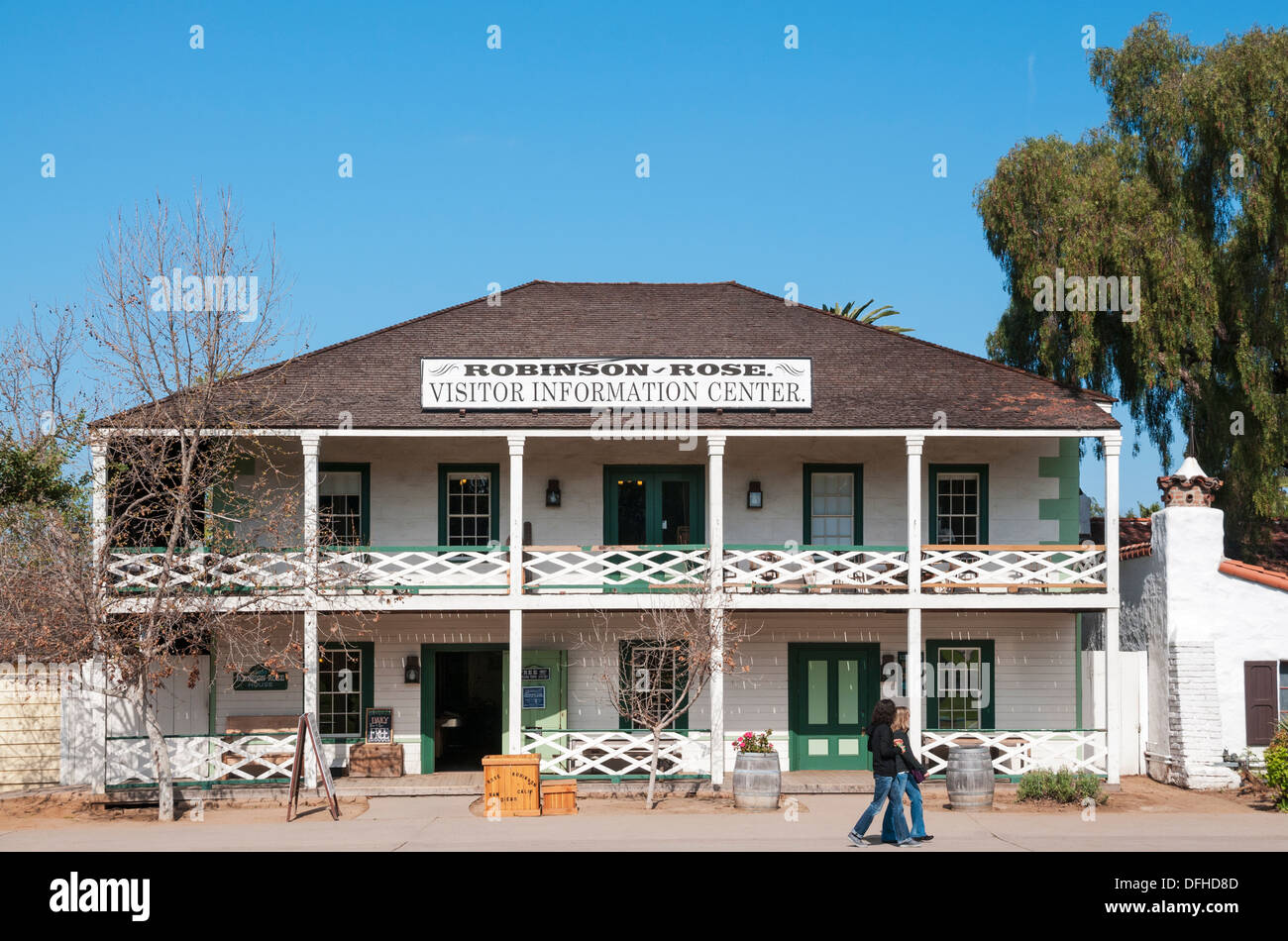 California, Old Town San Diego State Historic Park, Robinson-Rose House built 1853, Visitor ...