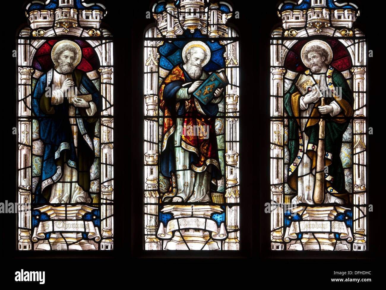 Christian saints stained glass in Holy Trinity Church, Hatton ...
