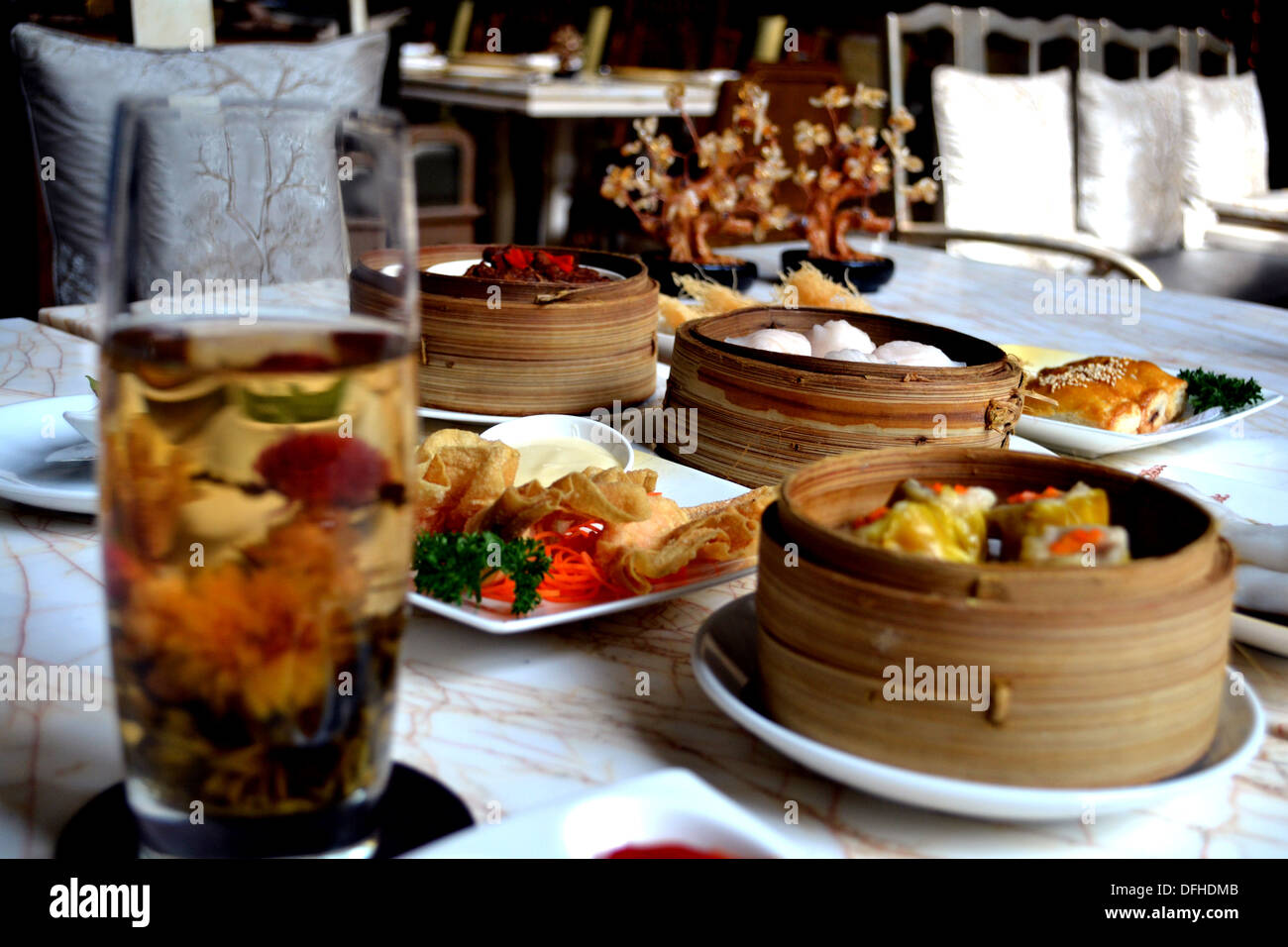 Chinese Dim Sum (Tim Sum) in a high class Chinese restaurant in a hotel ...