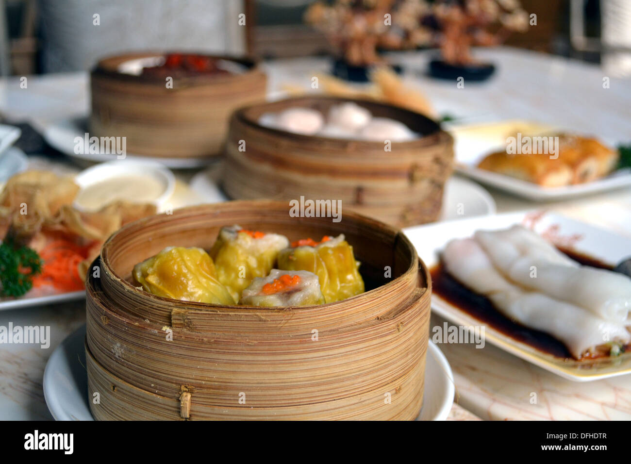 Chinese Dim Sum (Tim Sum) in a high class Chinese restaurant in a hotel ...
