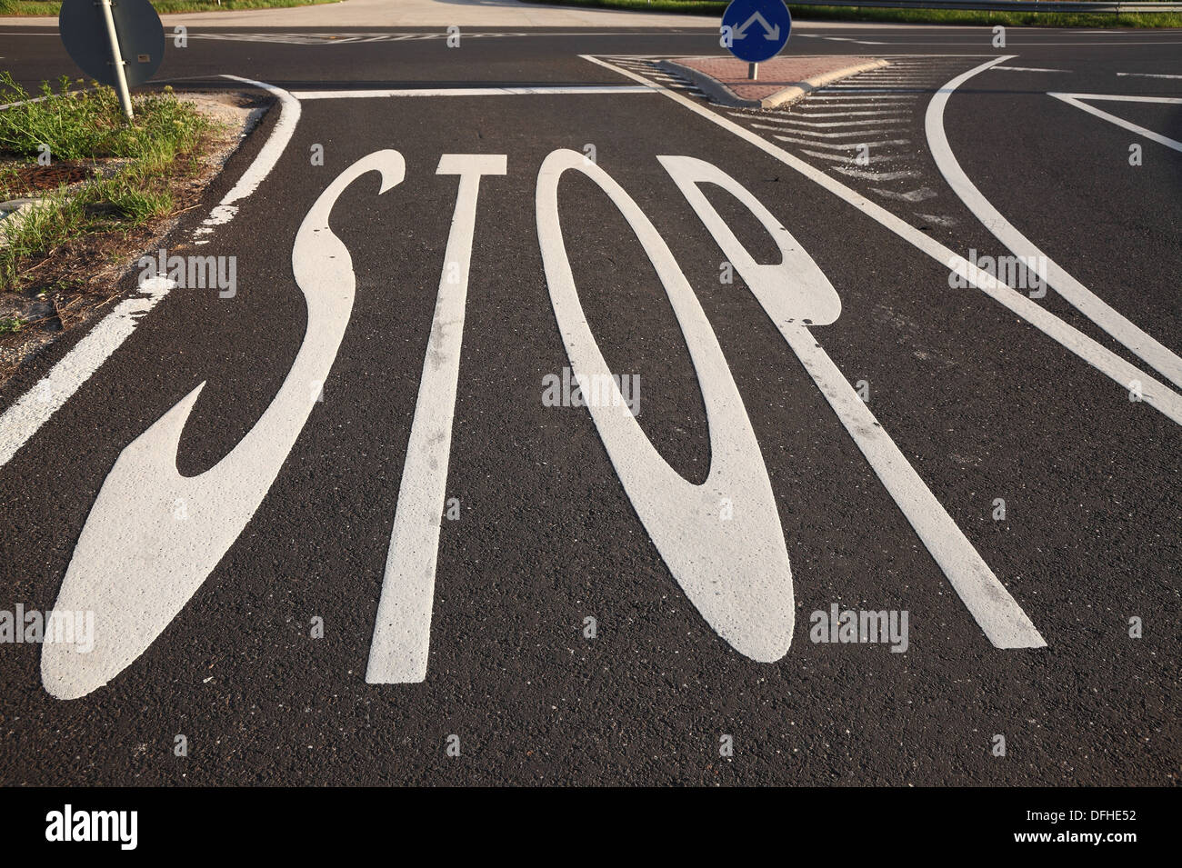 Intersection stop sign hi-res stock photography and images - Alamy